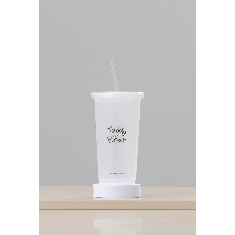 TR테디베어(Teddy Bear) 레터링 로고 리유저블 빨대컵 700ml (빨대포함) - Teddy Bear Official